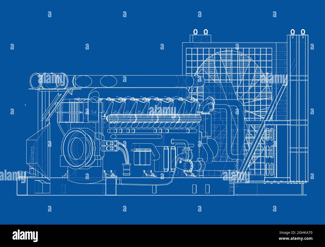 Large industrial diesel generator. Vector Stock Vector Image & Art - Alamy