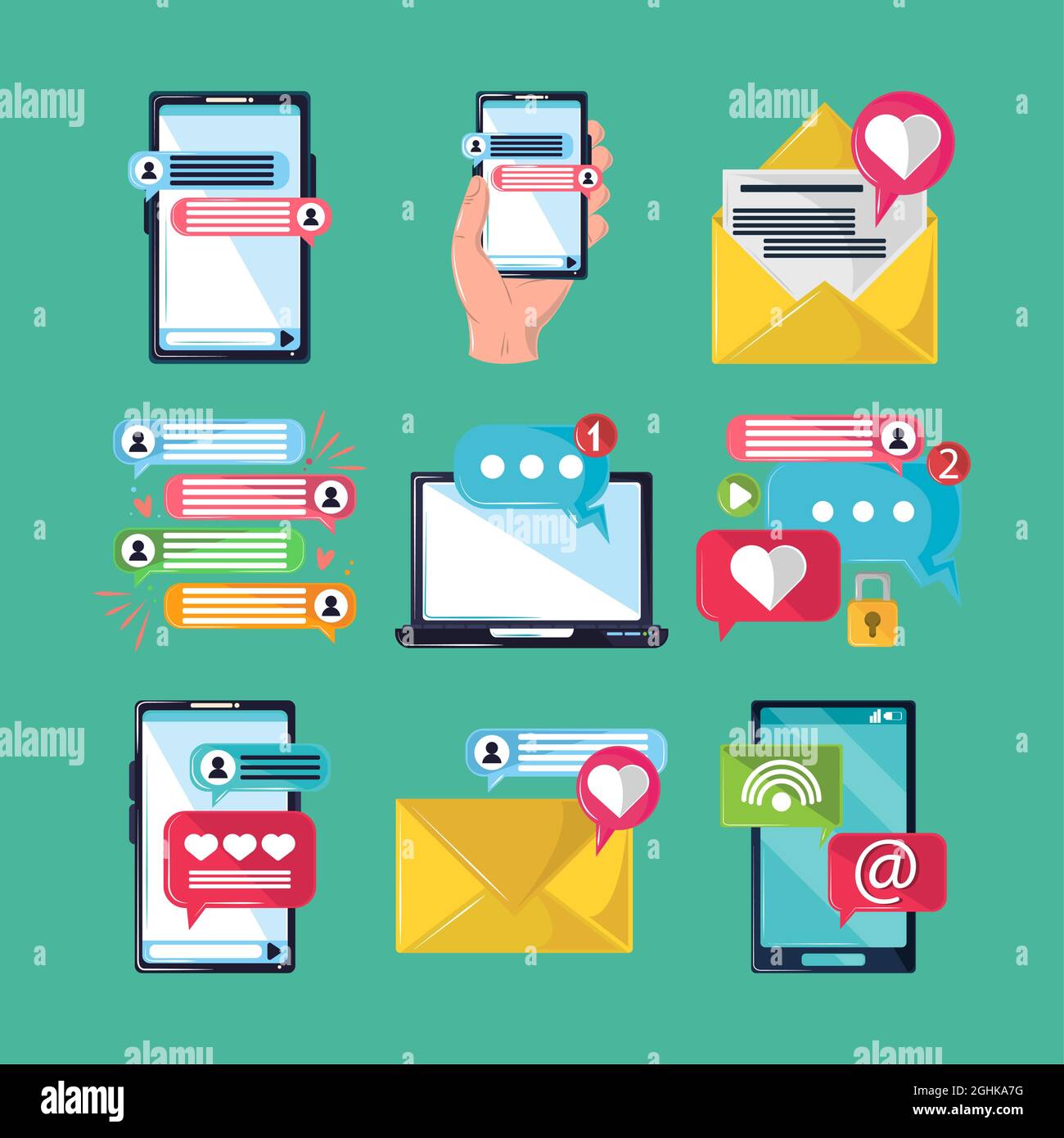 messaging social media Stock Vector Image & Art - Alamy