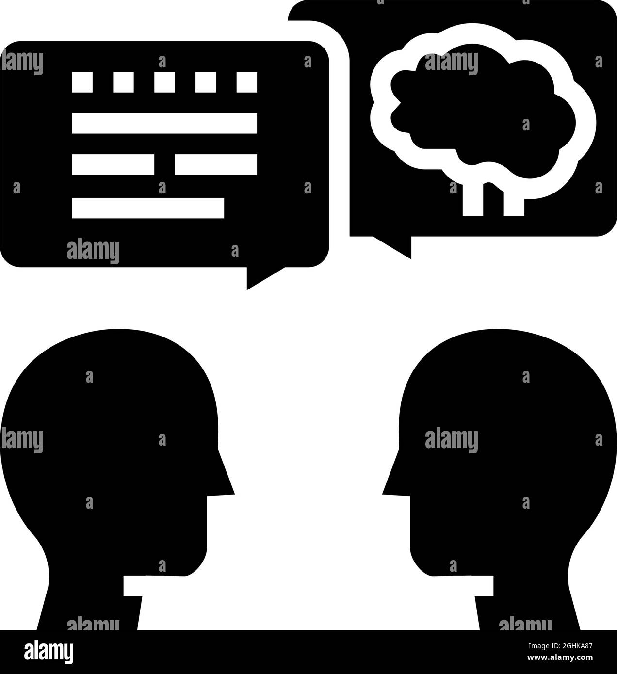 intelligent talking glyph icon vector illustration Stock Vector Image ...