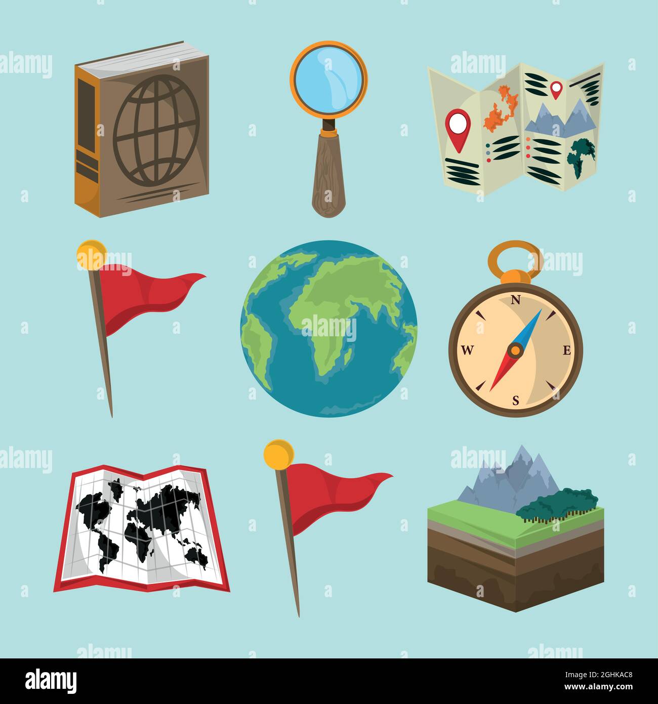 icon set geography Stock Vector Image & Art - Alamy