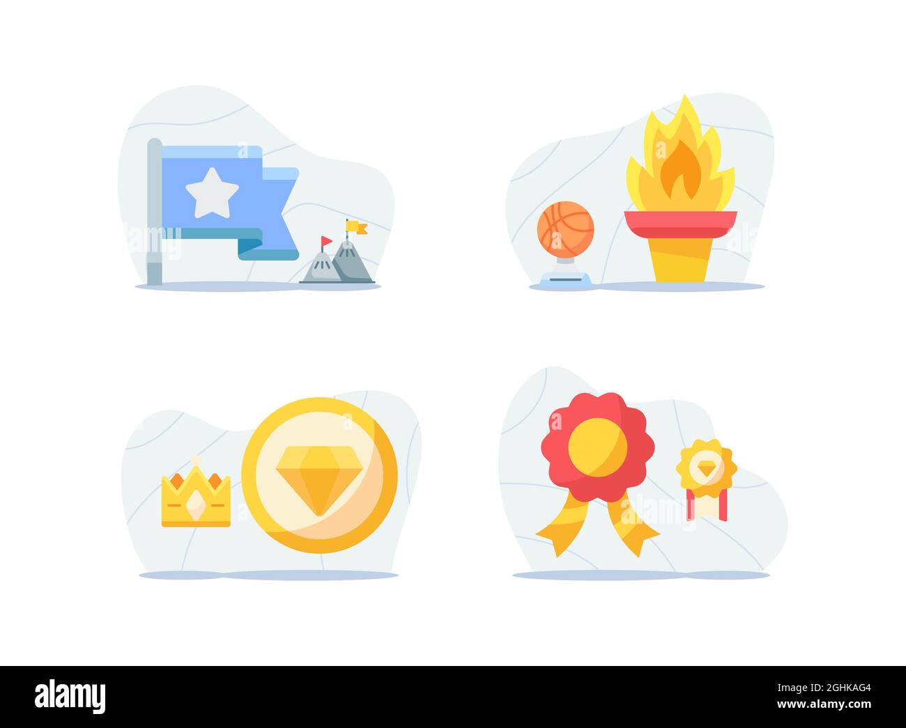the celebration of winner isolated background with modern flat cartoon ...
