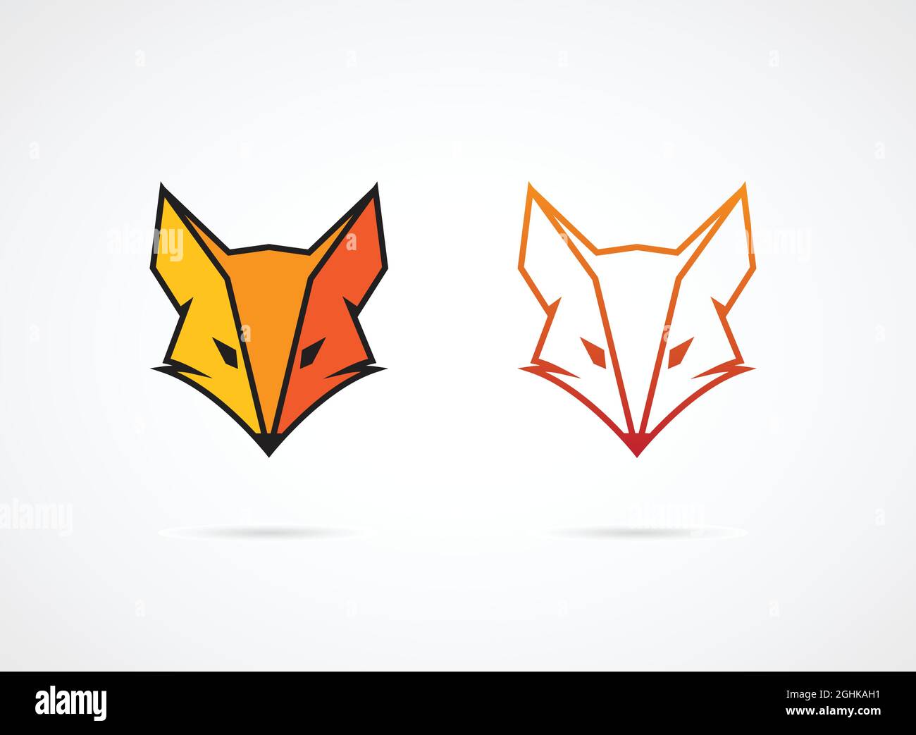 Vector image of fox face design on white background. Easy editable ...