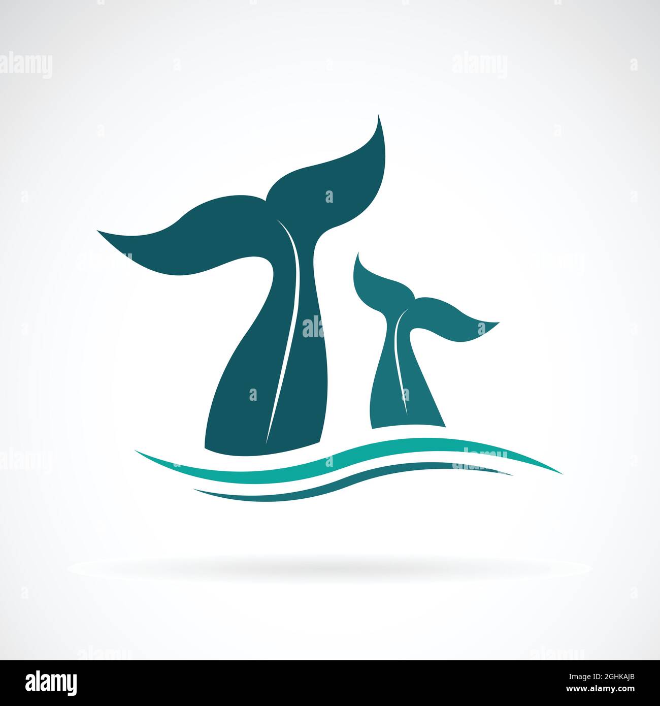 Vector of whale tail design on white background. Animals. Sea creature ...