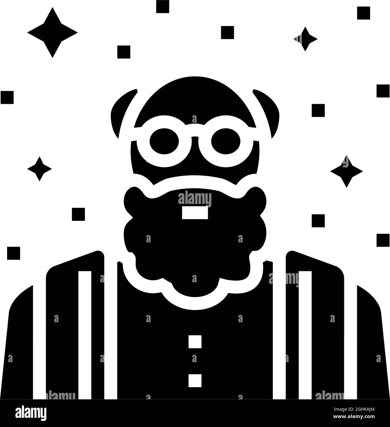 Elderly man reading information Stock Vector Images - Alamy