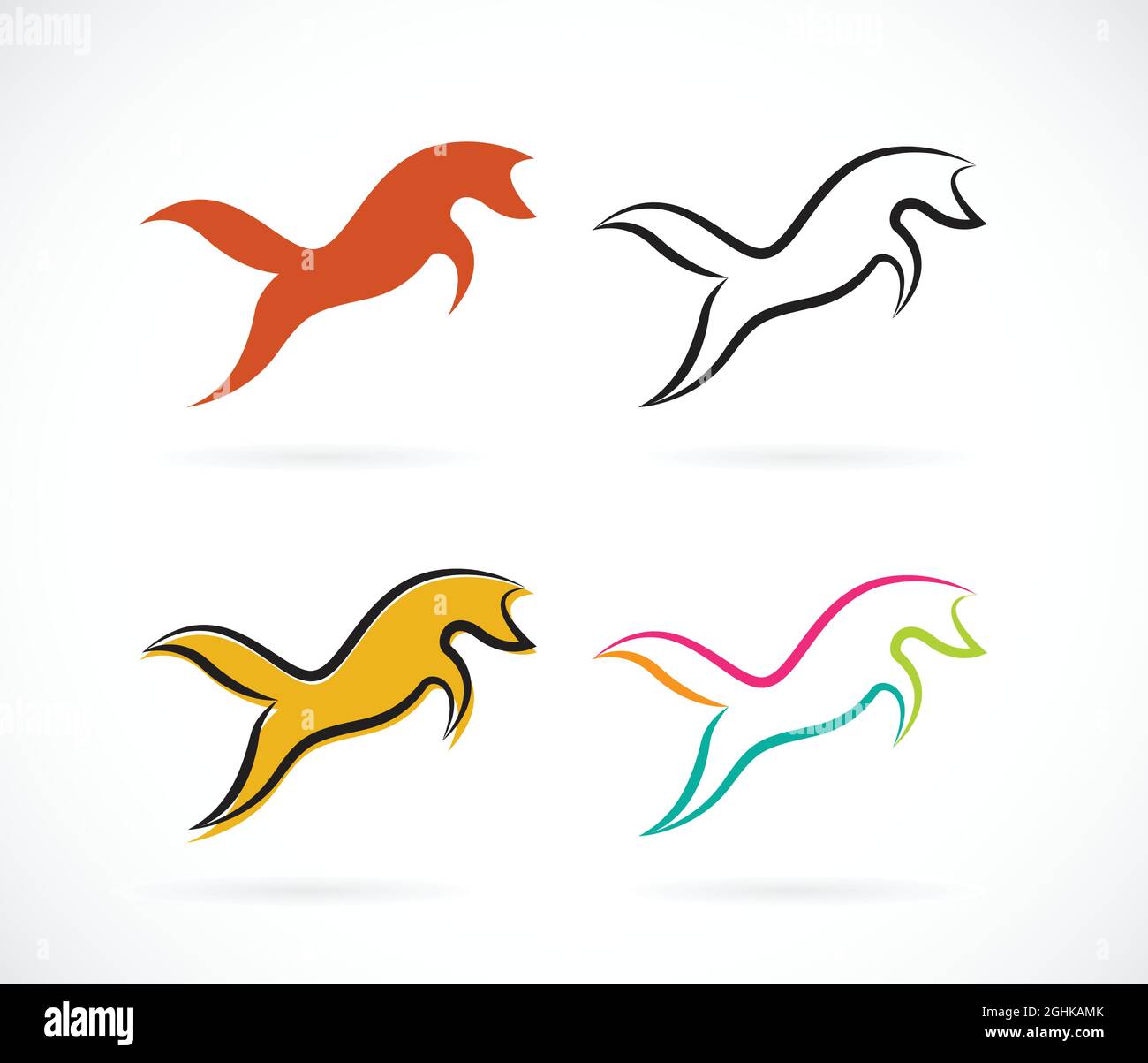 Vector group of fox design on white background. Vector fox for your ...