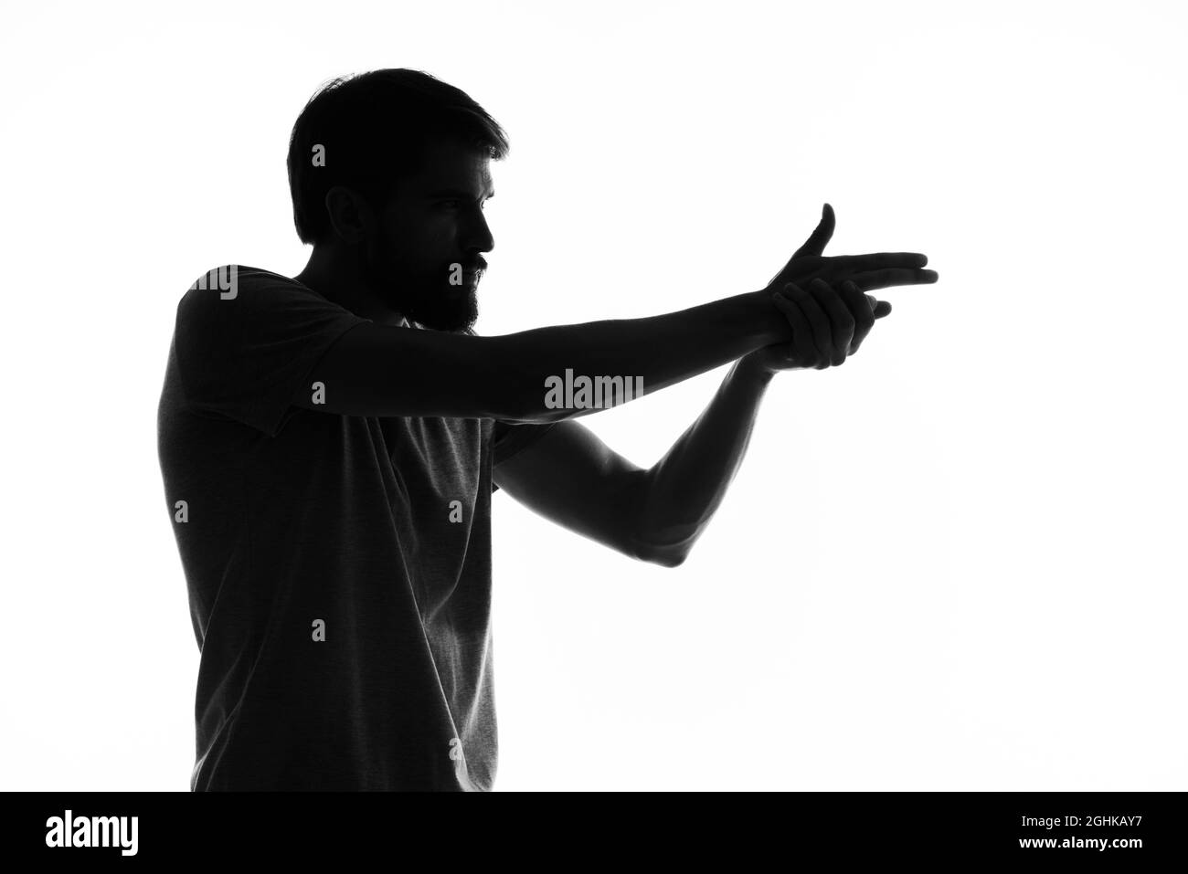 bearded man in the shadows anonymity studio mystic Stock Photo - Alamy