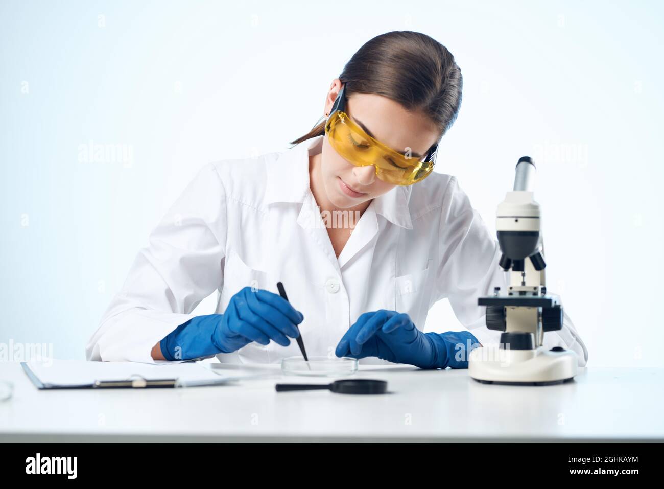 scientists in laboratory research microbiology professional Stock Photo ...