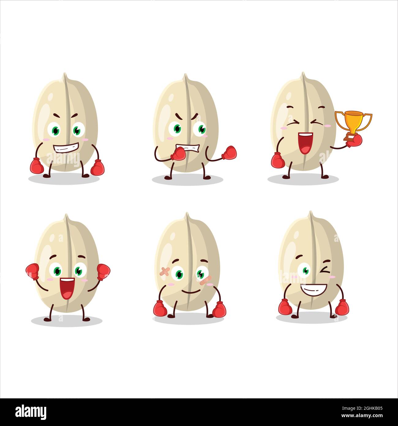 A sporty peanut Seed boxing athlete cartoon mascot design. Vector ...