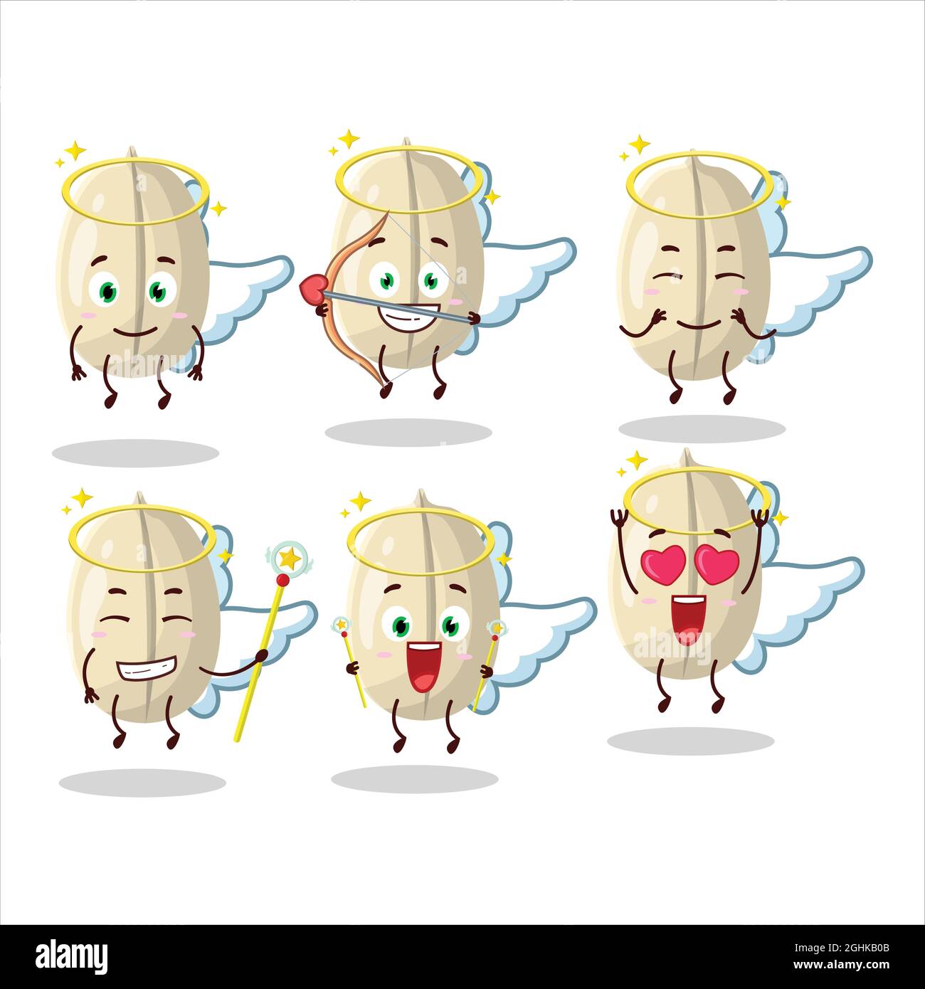 Peanut Seed cartoon designs as a cute angel character. Vector ...