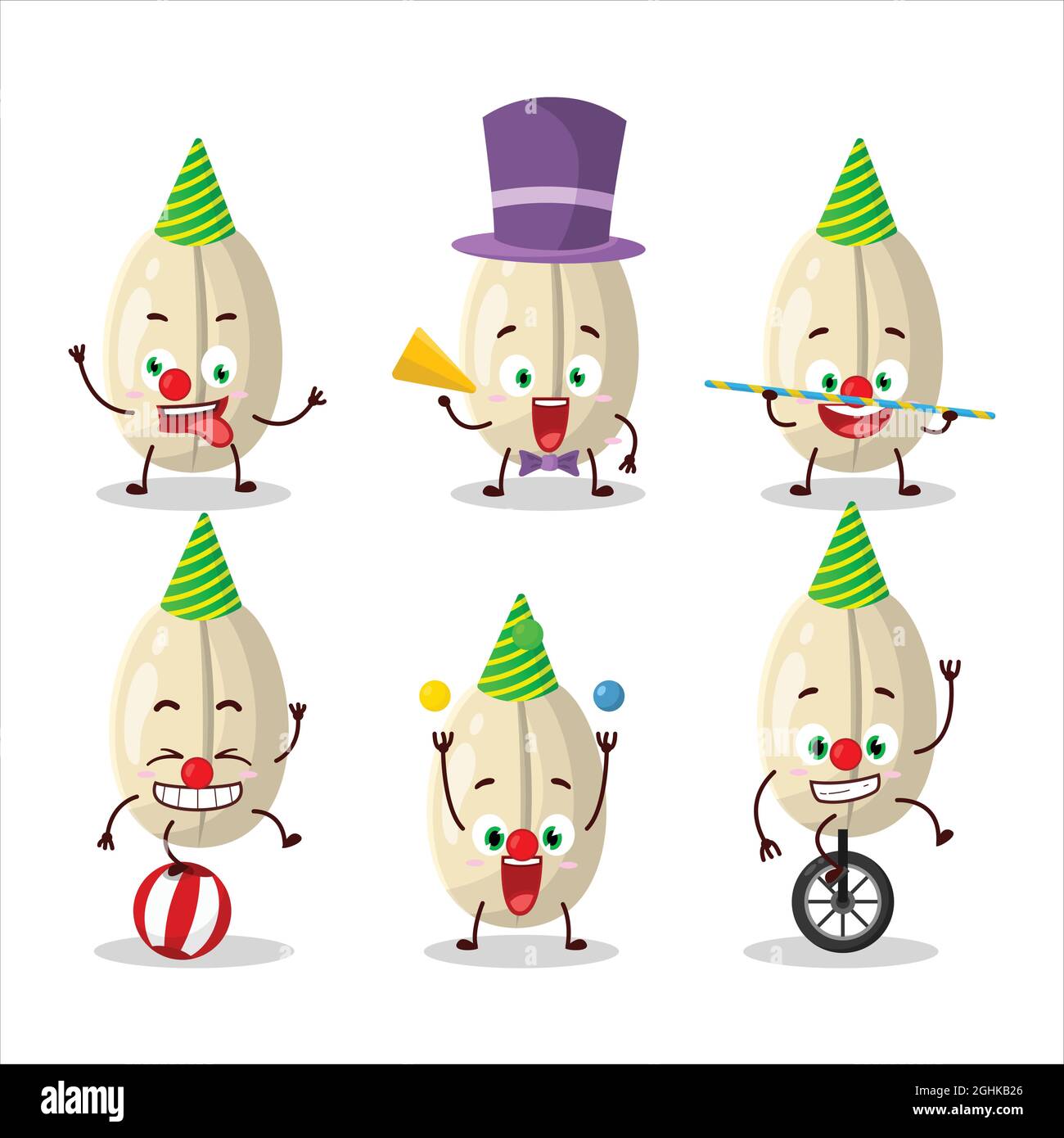 Cartoon character of peanut Seed with various circus shows. Vector ...