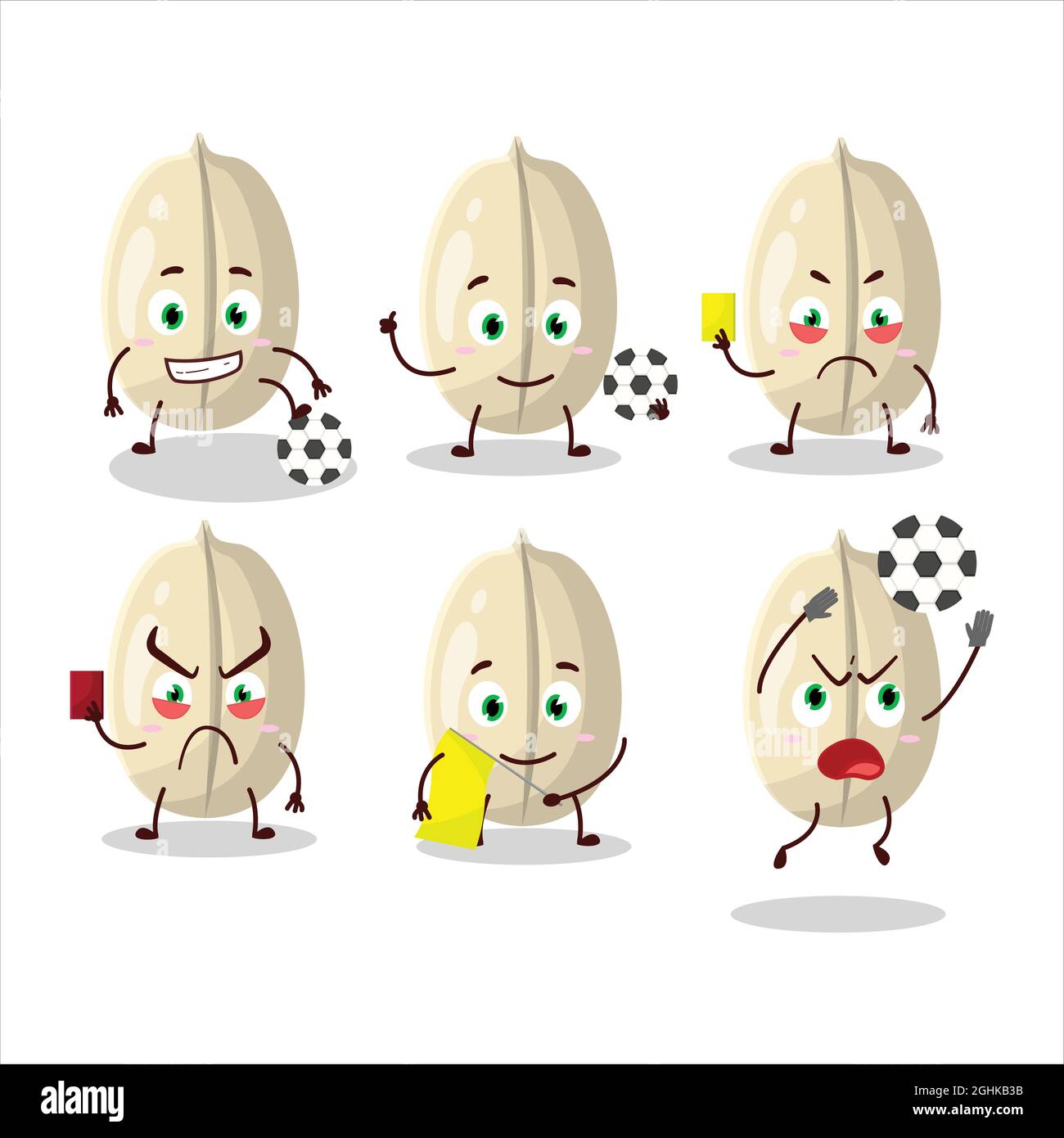 Peanut Seed cartoon character working as a Football referee. Vector ...