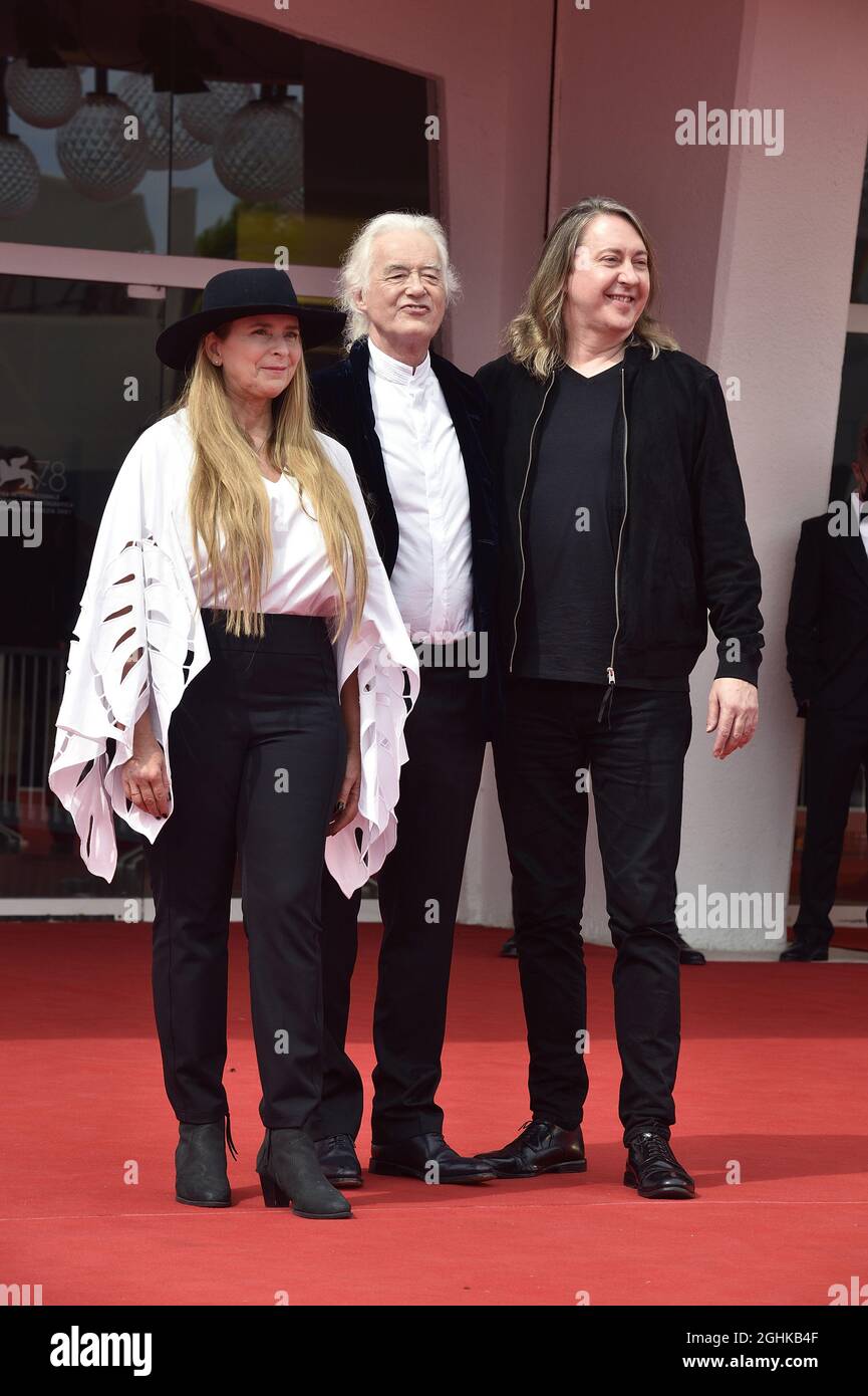 Venice, Italy. 06th Sep, 2021. Jimmy Page, Allison McGourty and Bernard ...