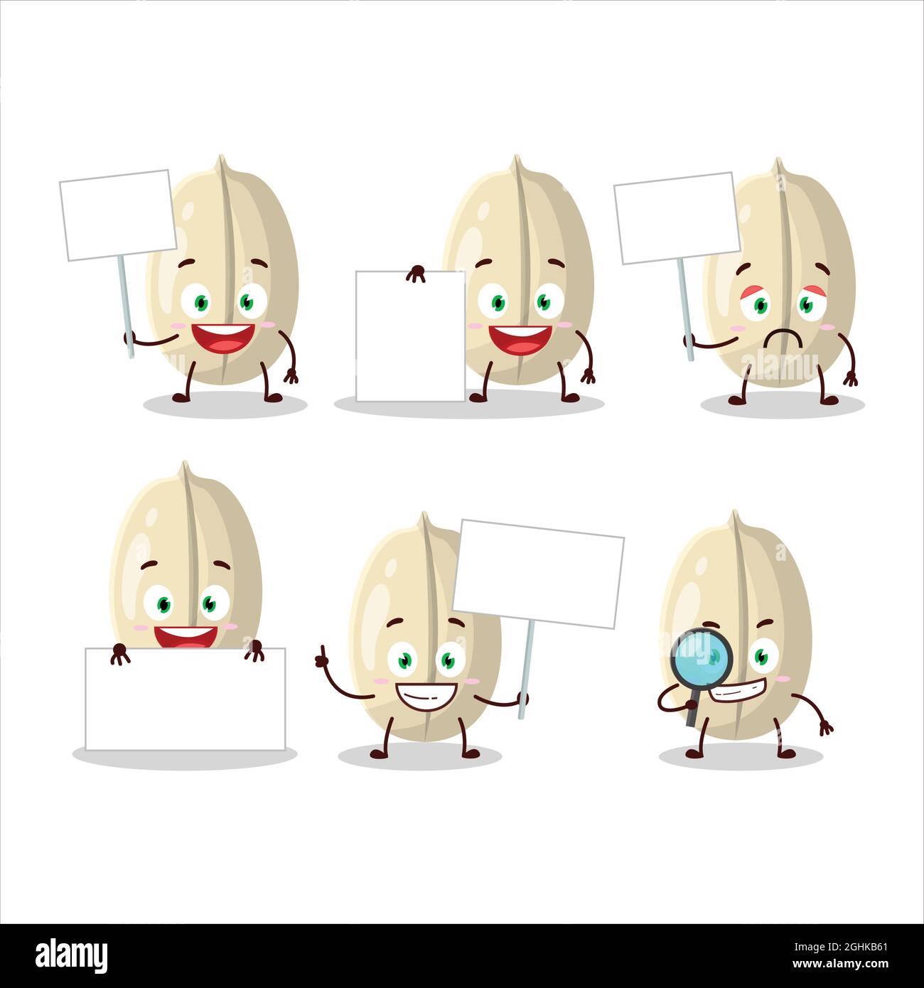 Peanut Seed cartoon character bring information board. Vector ...