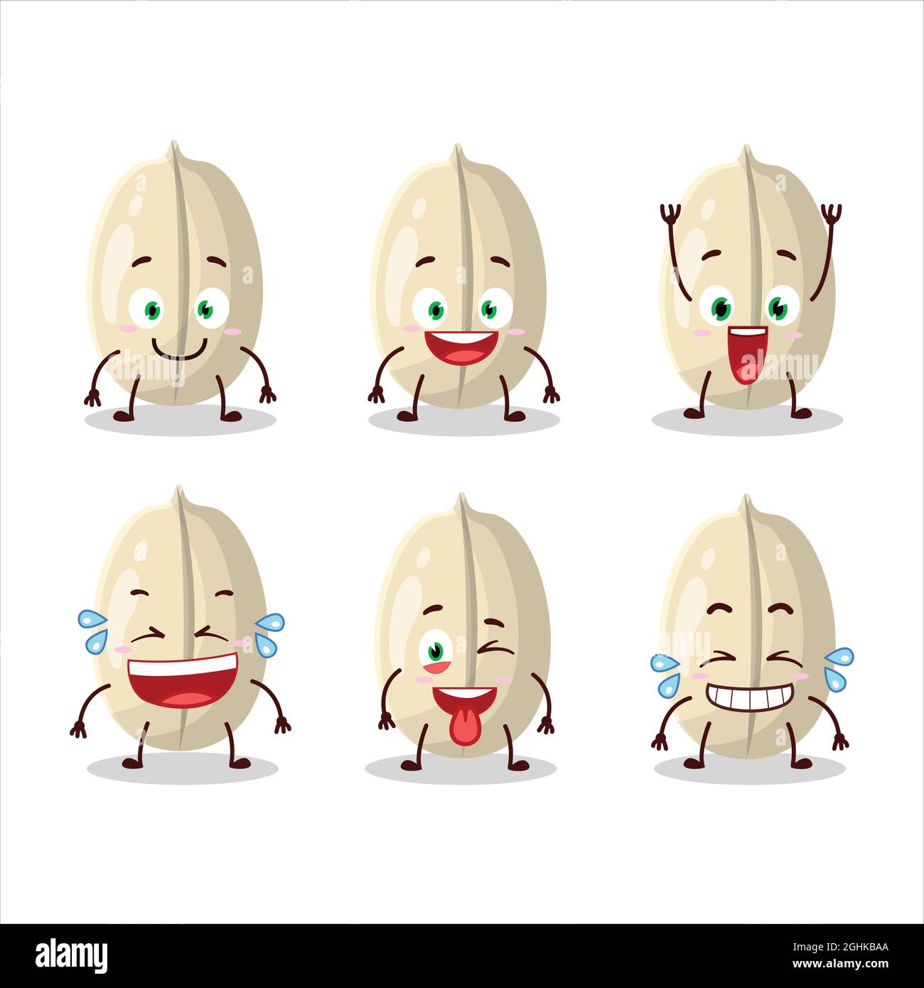 Cartoon character of peanut seed with smile expression. Vector ...