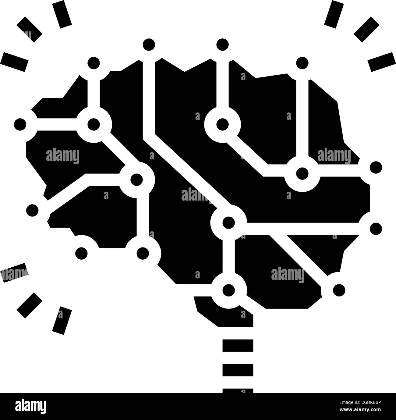 neuron knowledge brain glyph icon vector illustration Stock Vector ...