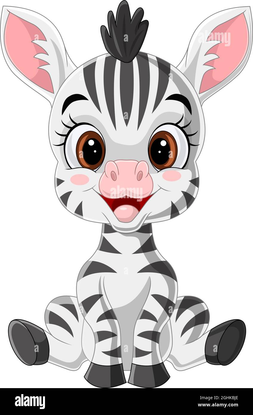 Cartoon cute baby zebra sitting Stock Vector Image & Art - Alamy