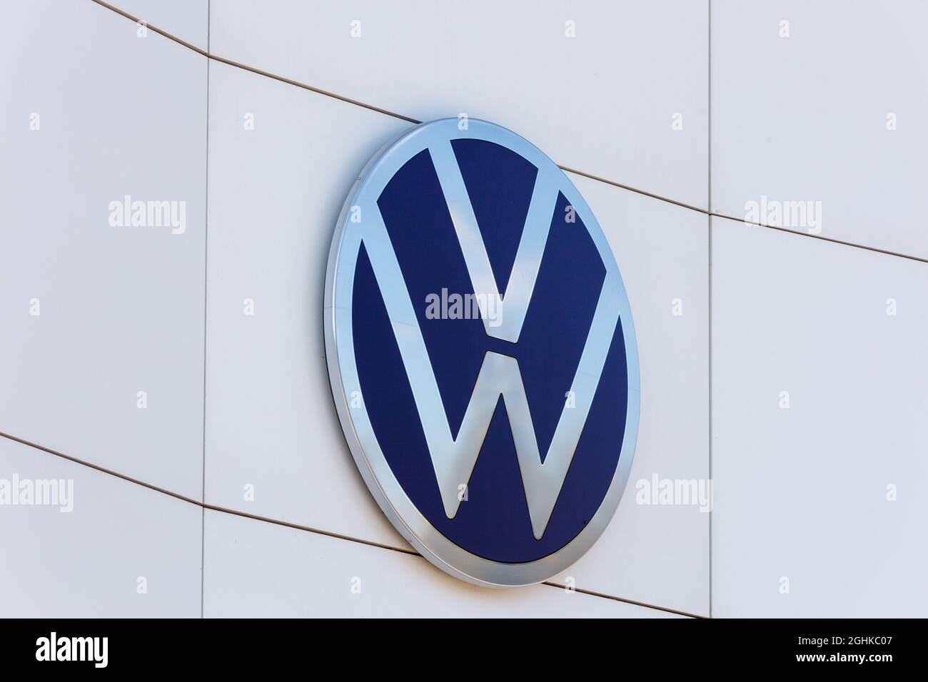 round volkswagen logo on outside white building wall at daylight - Tula ...