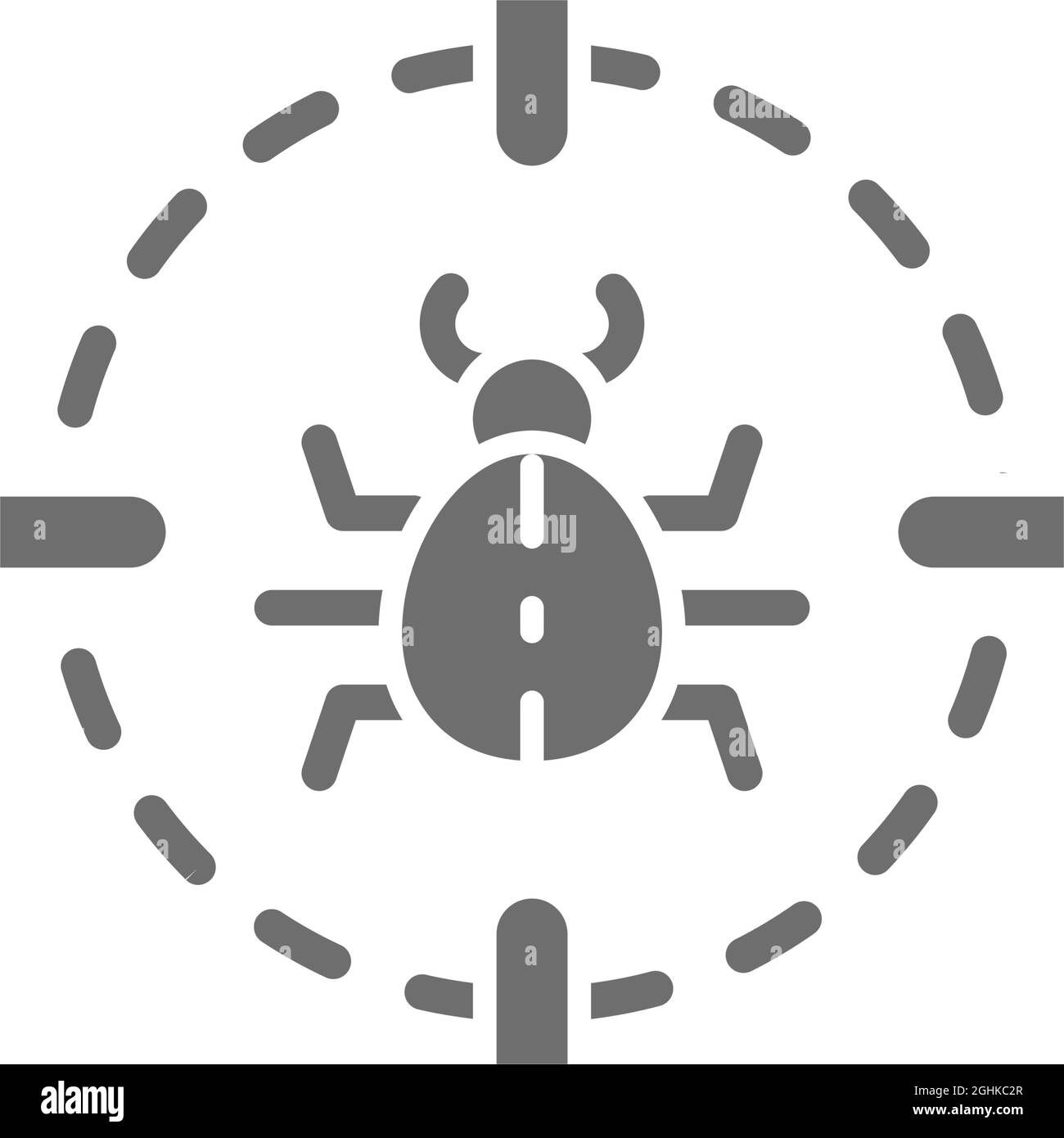 Bug in target sight, virus grey icon Stock Vector Image & Art - Alamy