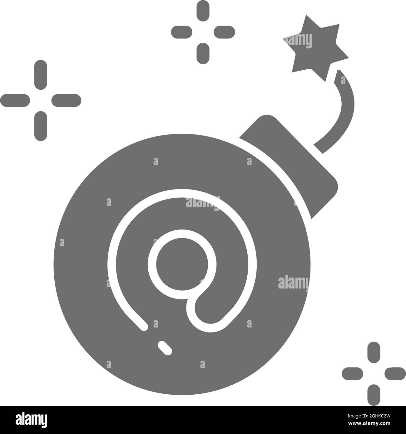 Vector email bomb, computer virus grey icon Stock Vector Image & Art ...