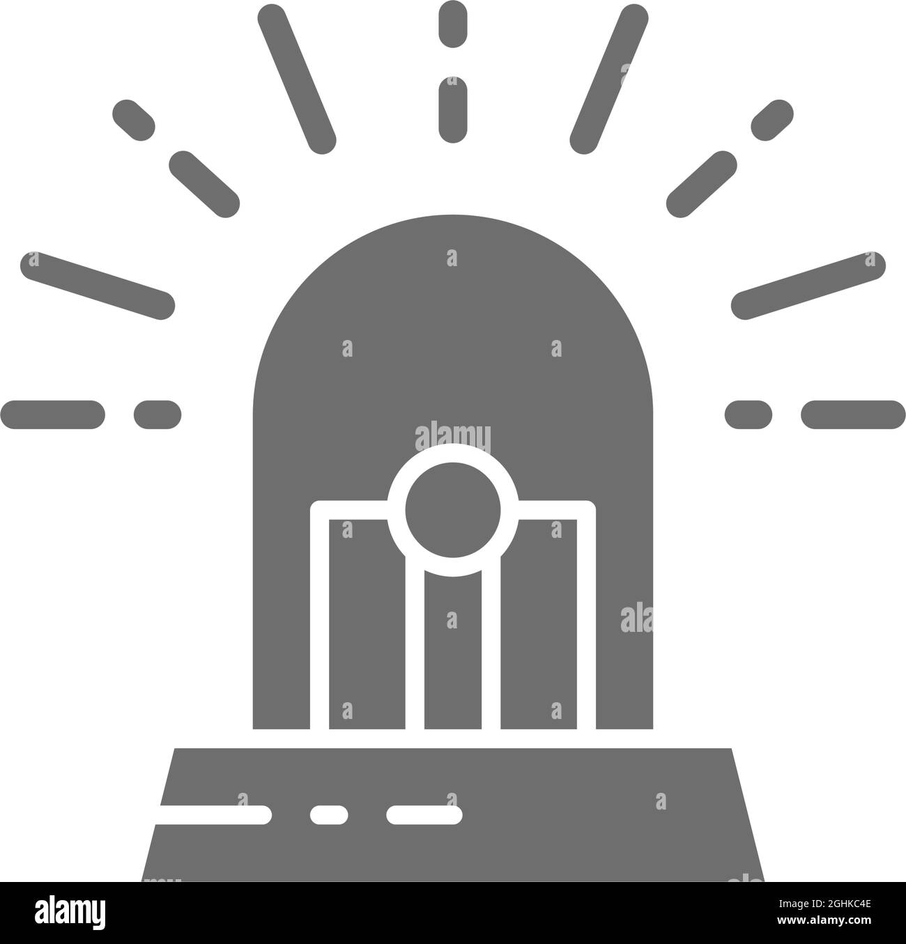 Flasher, siren grey icon. Isolated on white background Stock Vector ...