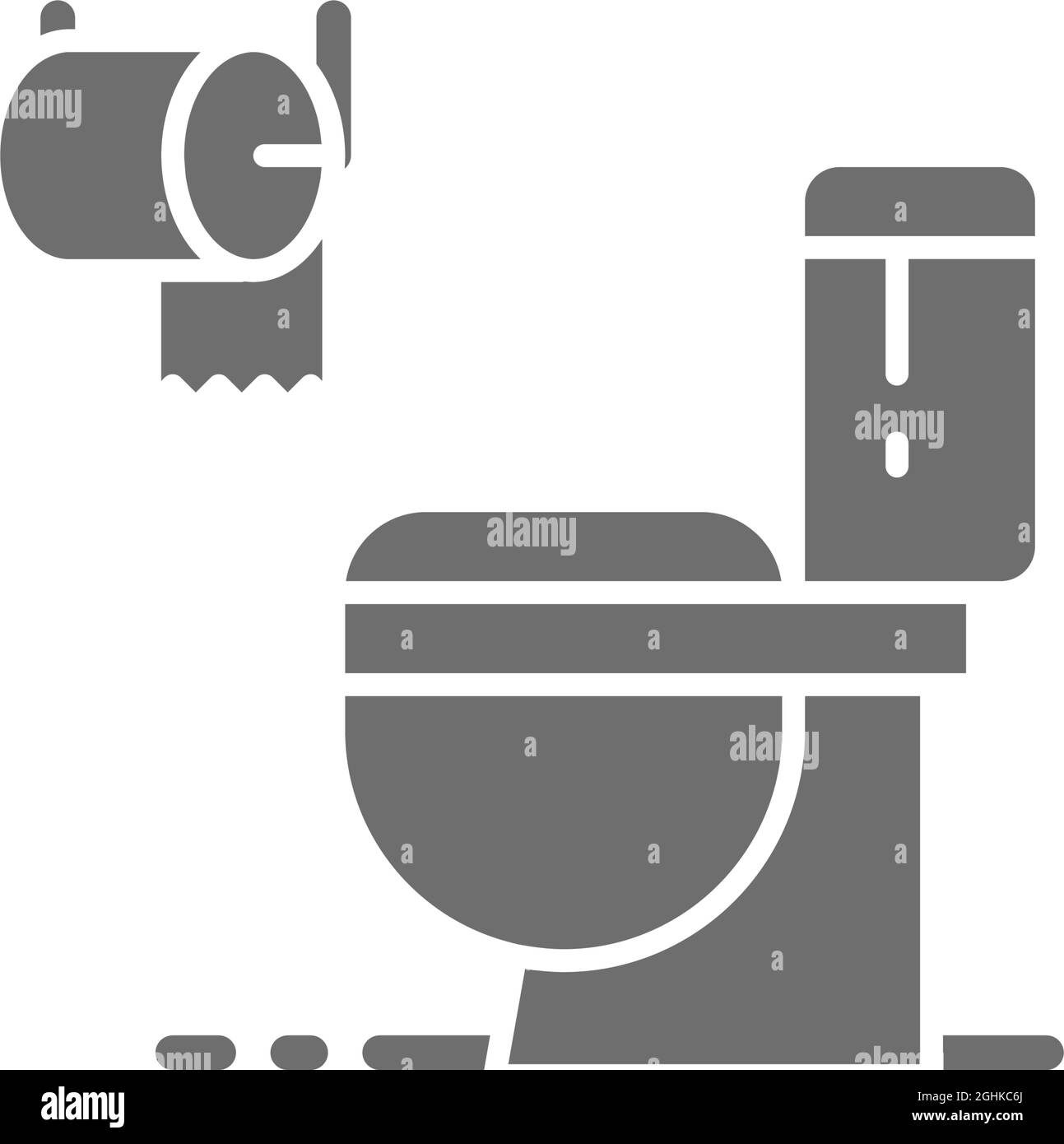 Toilet, bathroom, wc grey icon. Isolated on white background Stock ...