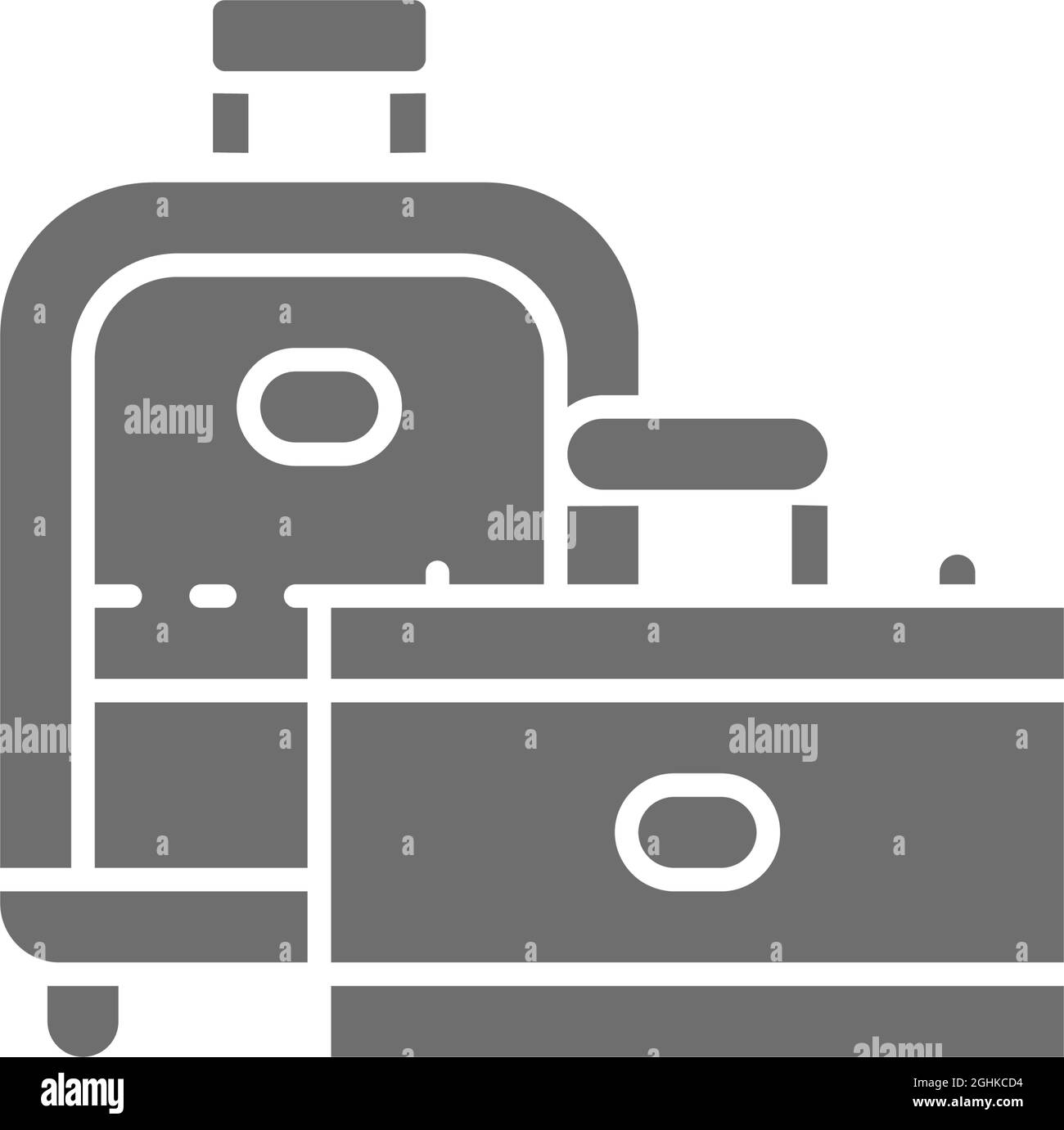 Travel bags, suitcase grey icon. Isolated on white background Stock ...