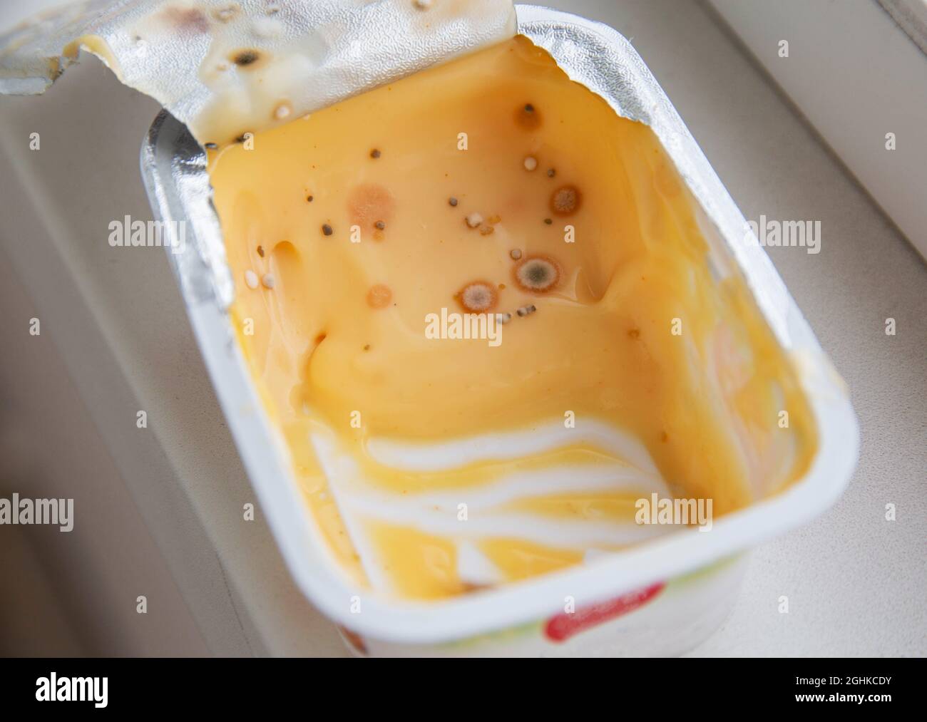 Spoiled cheese with mold and mildew. Violation of food storage ...