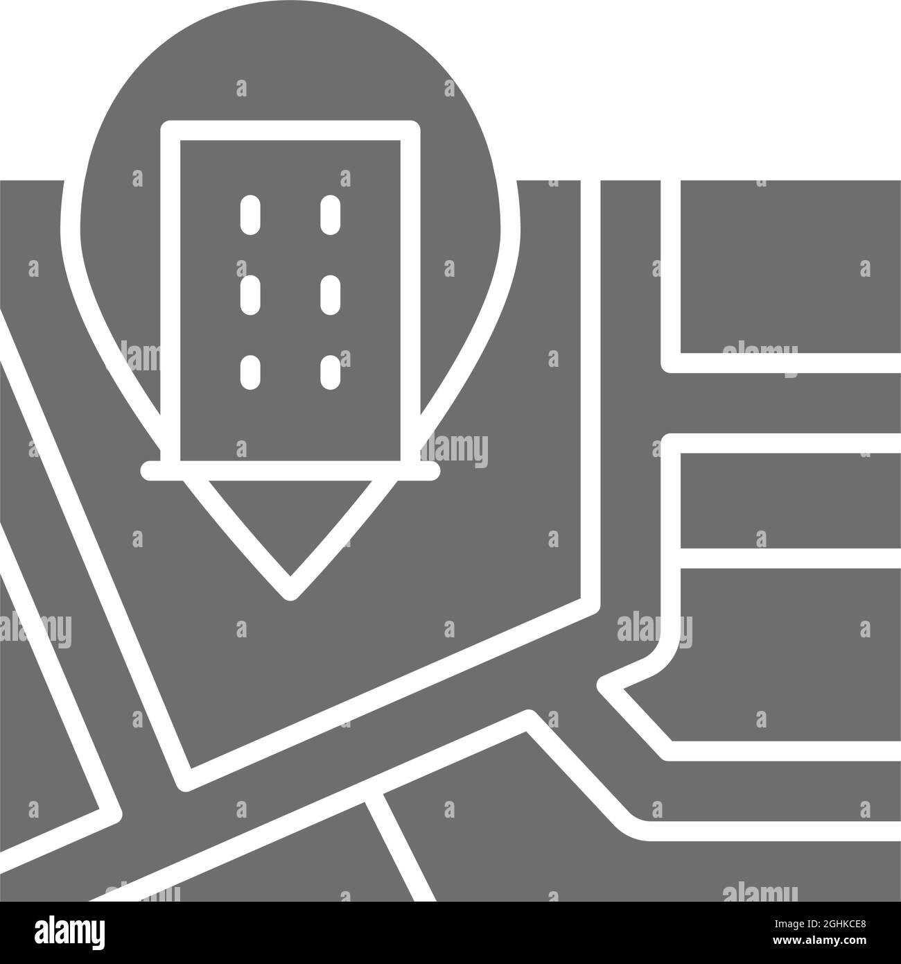 Map with hotel pin mark grey icon Stock Vector Image & Art - Alamy