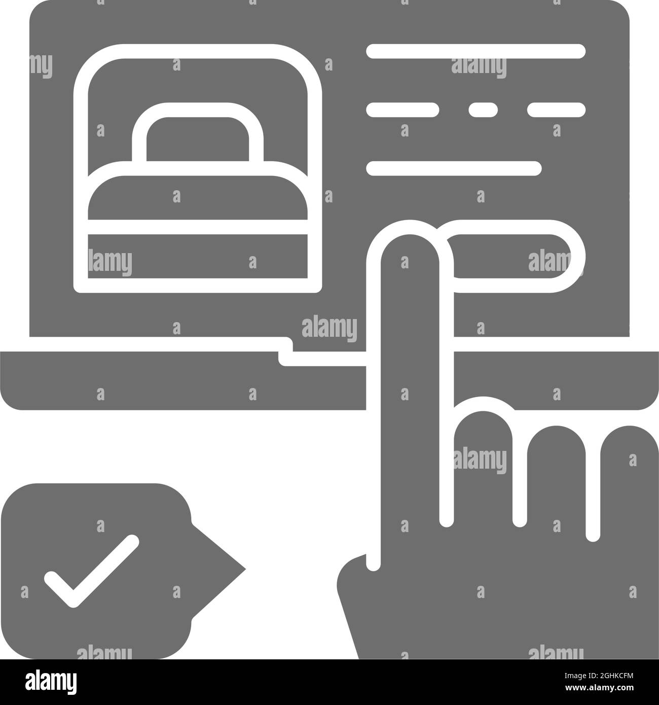Booking a hotel room on website grey icon Stock Vector Image & Art - Alamy