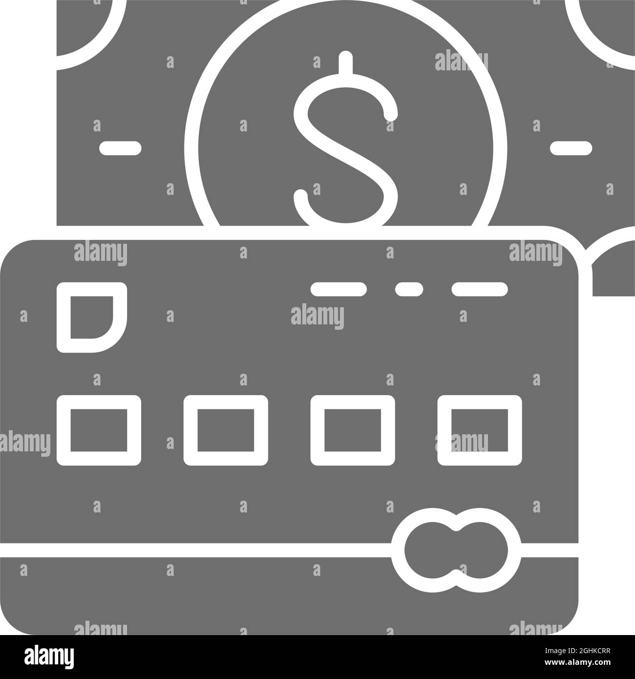 Credit bank card with money grey icon Stock Vector Image & Art - Alamy
