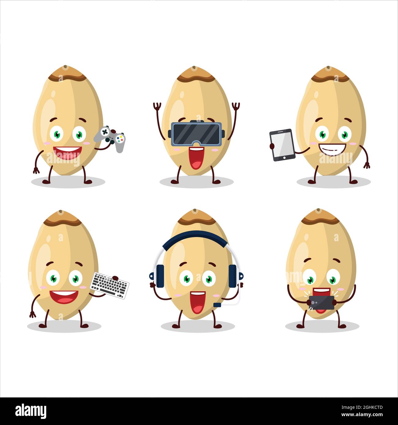 Pine Nuts cartoon character are playing games with various cute ...