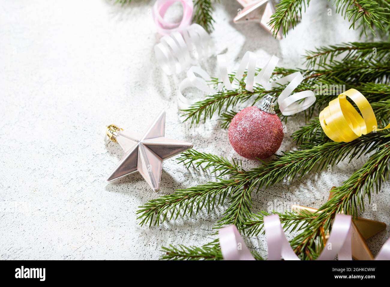Festive winter background with branches Stock Photo - Alamy
