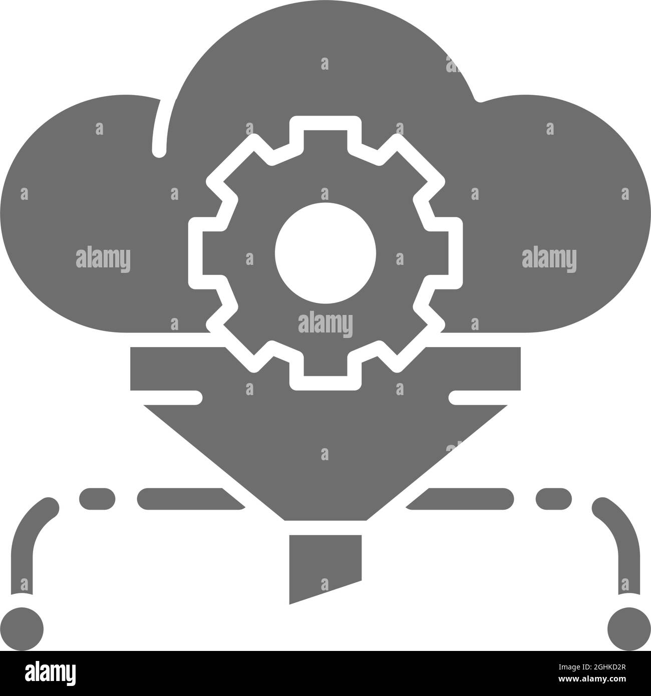 Cloud filter, big data, service database grey icon Stock Vector Image ...