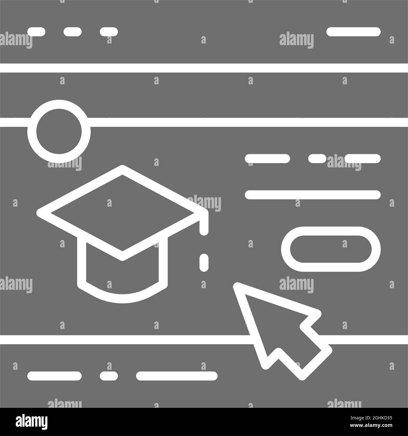 Vector education website, web page grey icon Stock Vector Image & Art ...