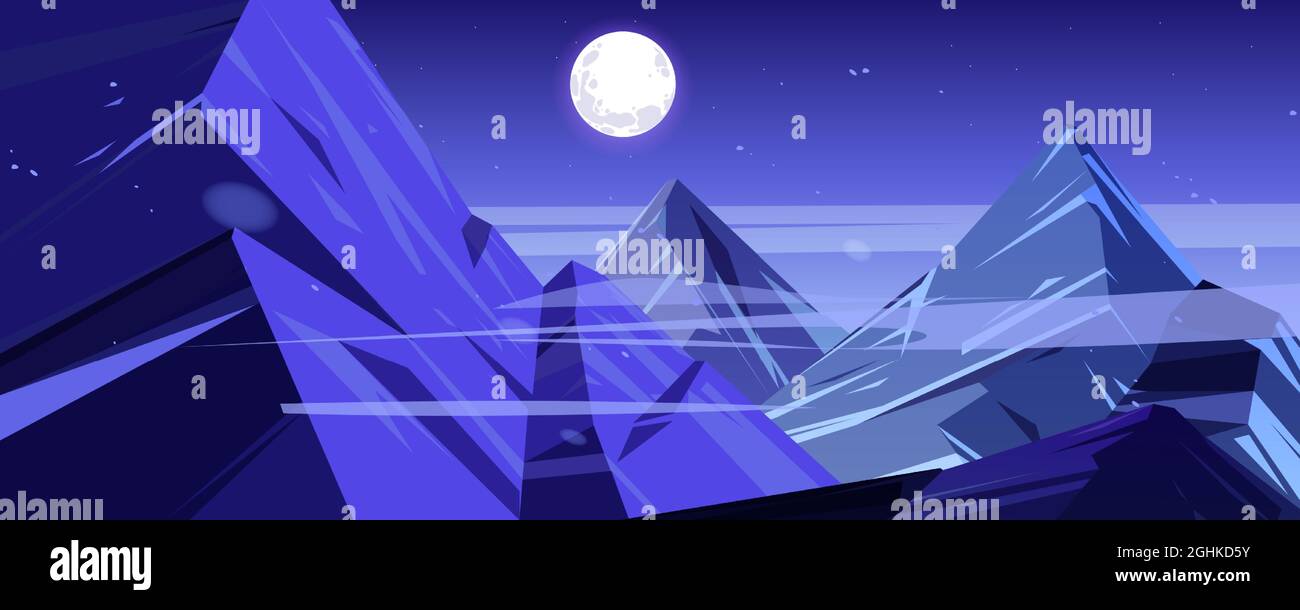 Mountains At Night Time