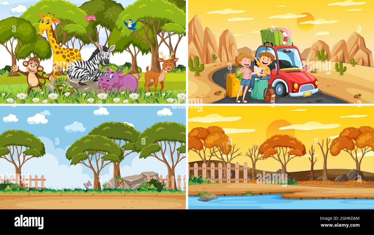 Many different scenes Stock Vector Images - Alamy