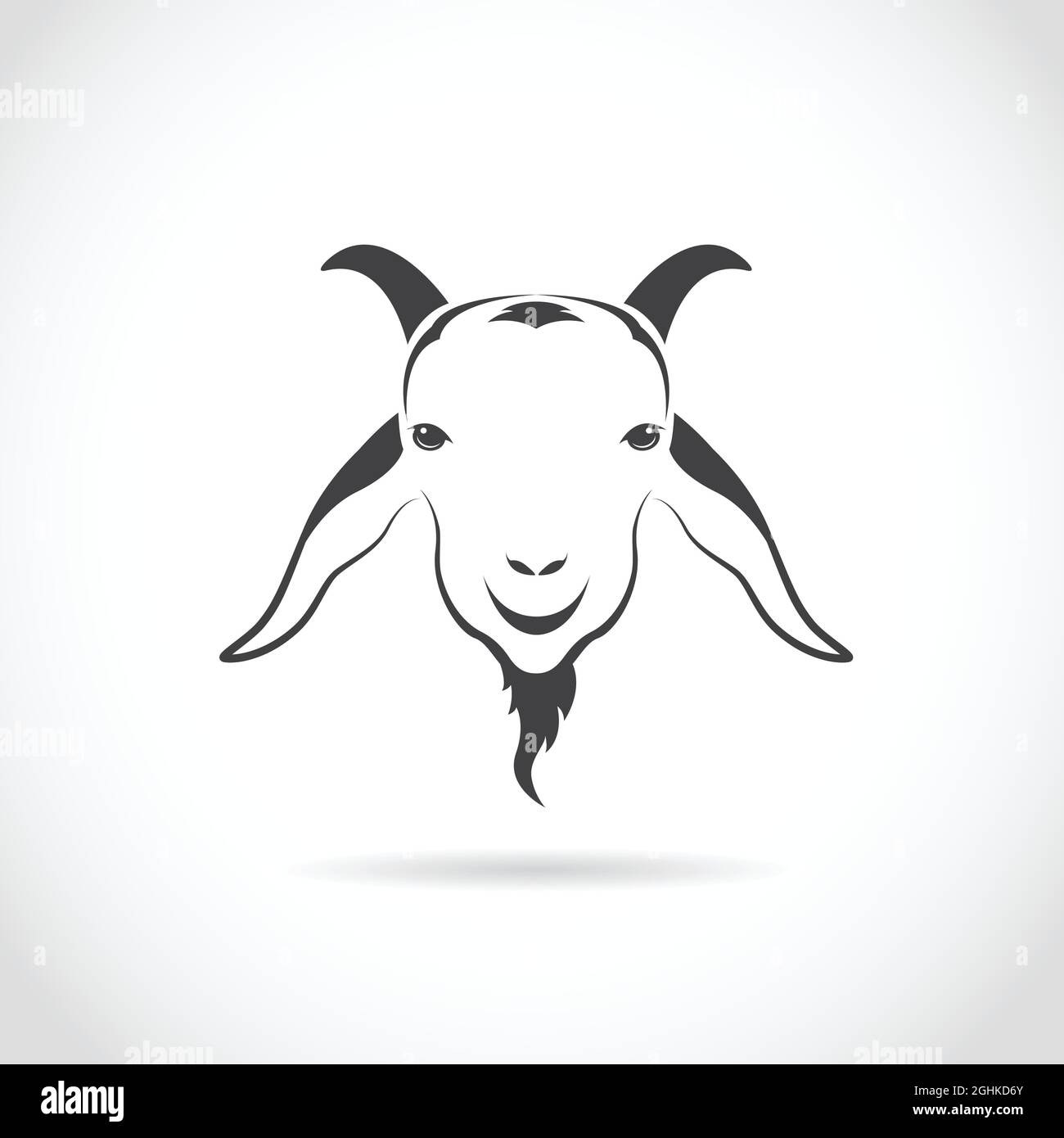 Vector image of an goat head on white background. Easy editable layered ...