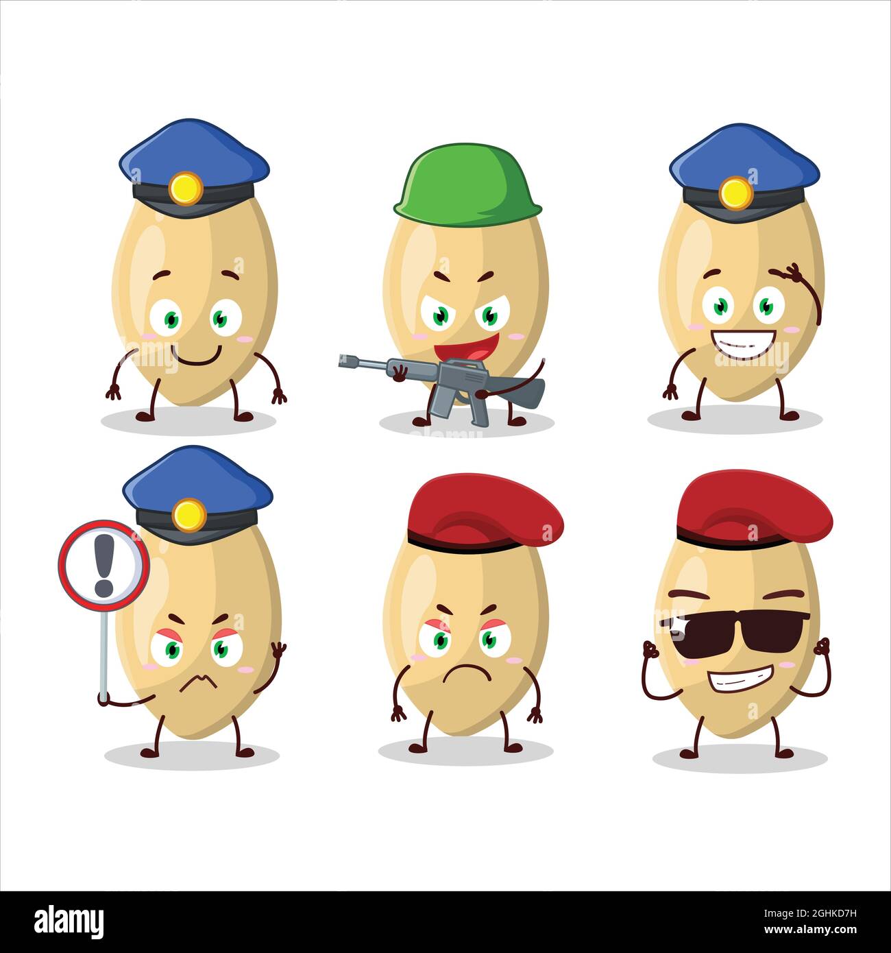 A dedicated Police officer of pine nuts mascot design style. Vector ...