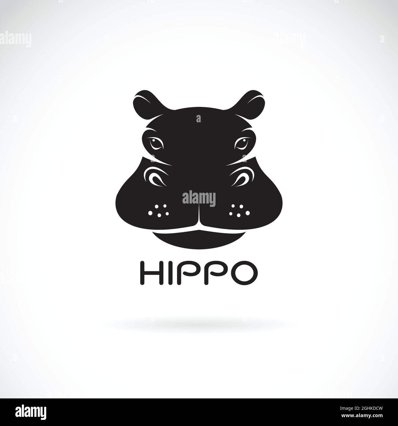 Vector of a hippo face design on white background, Wild Animals. Easy ...