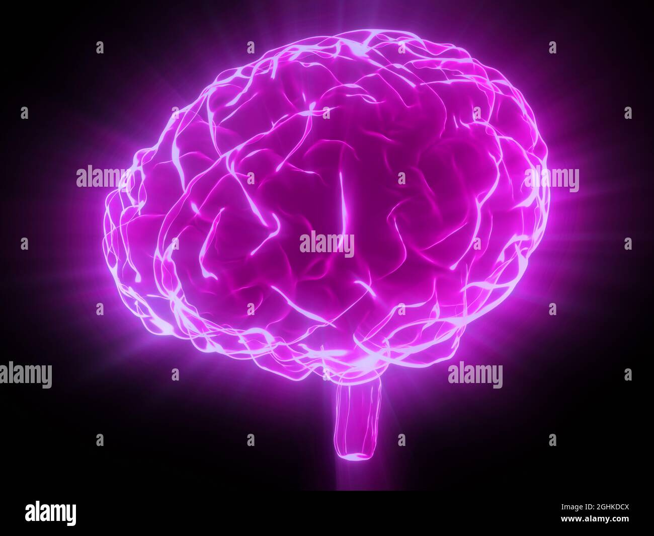 Human brain isolated on black background - 3D illustration Stock Photo ...