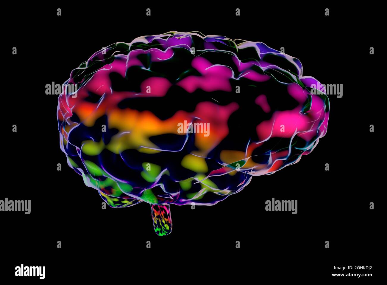 Human brain isolated on black background - 3D illustration Stock Photo ...