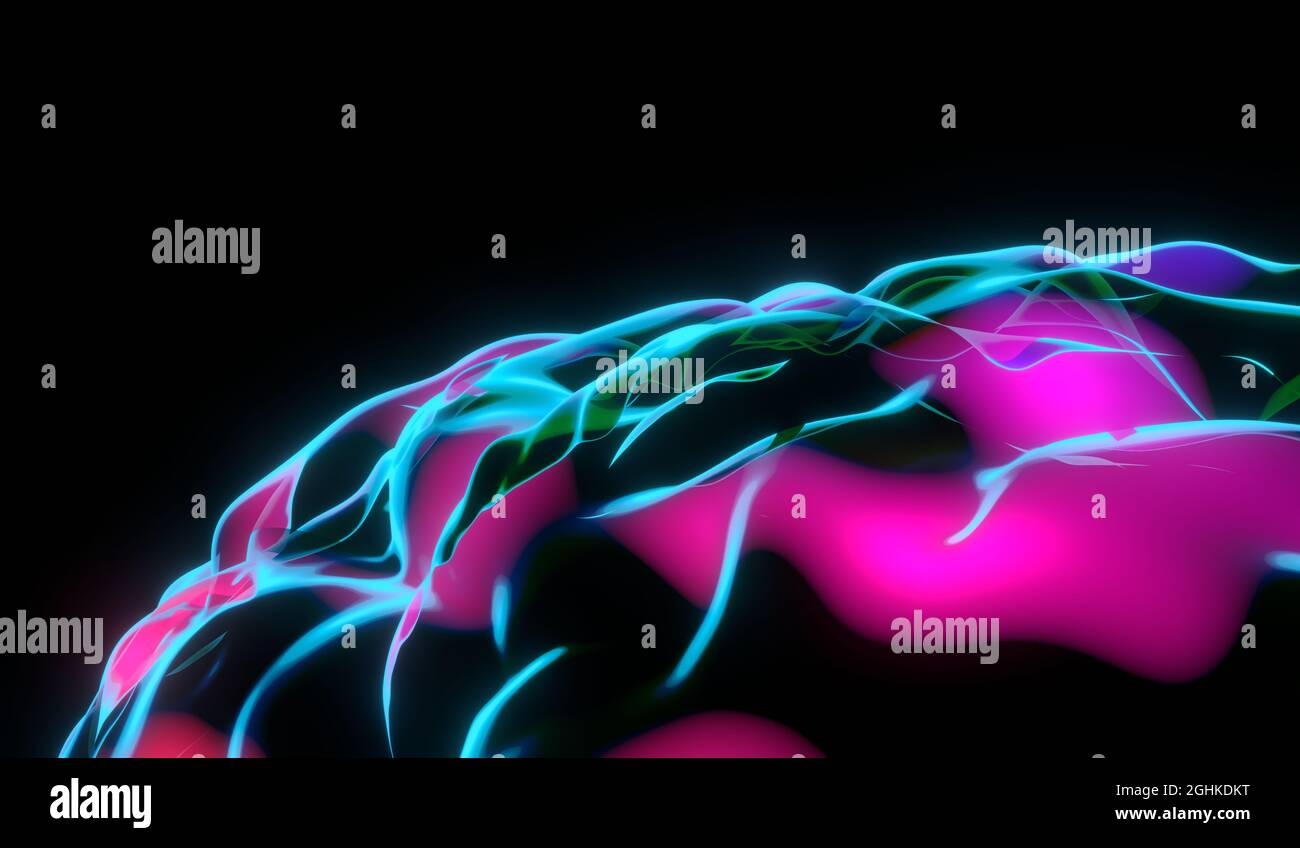 Human brain isolated on black background - 3D illustration Stock Photo ...
