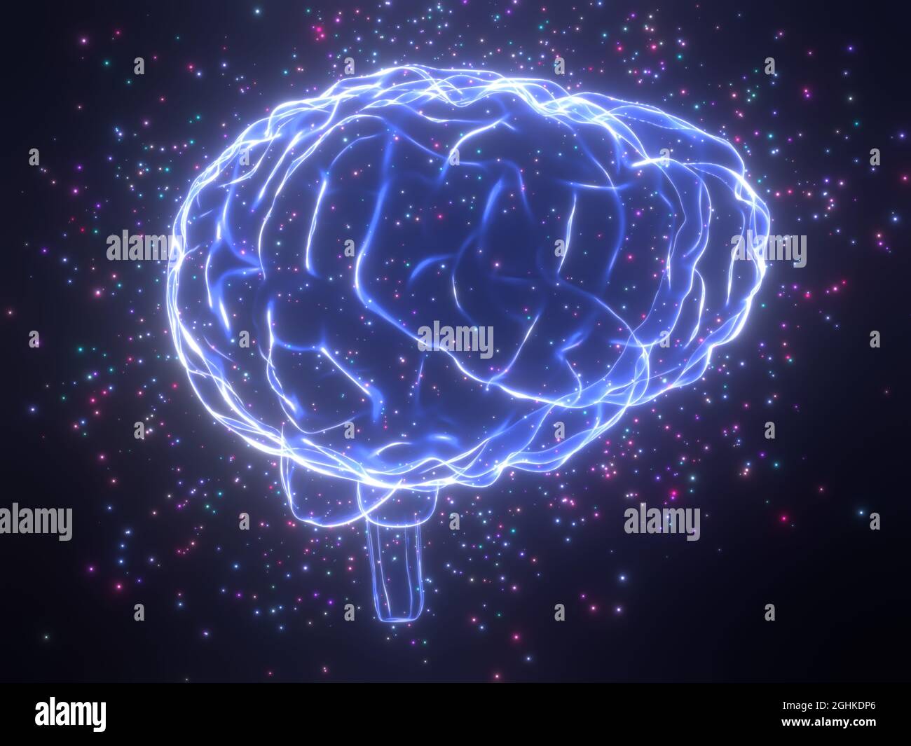 Human brain isolated on black background - 3D illustration Stock Photo ...