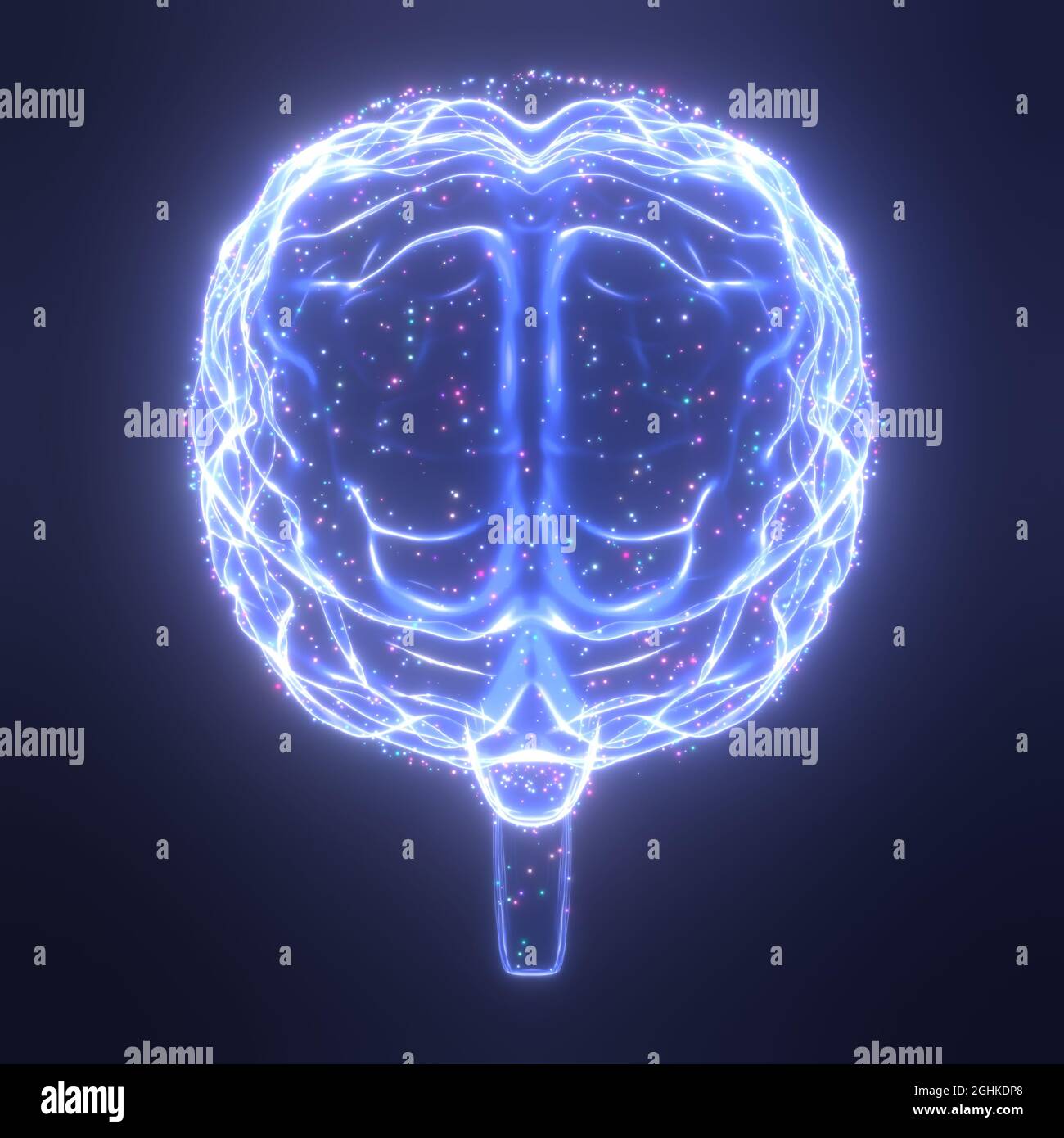 Human brain isolated on black background - 3D illustration Stock Photo ...