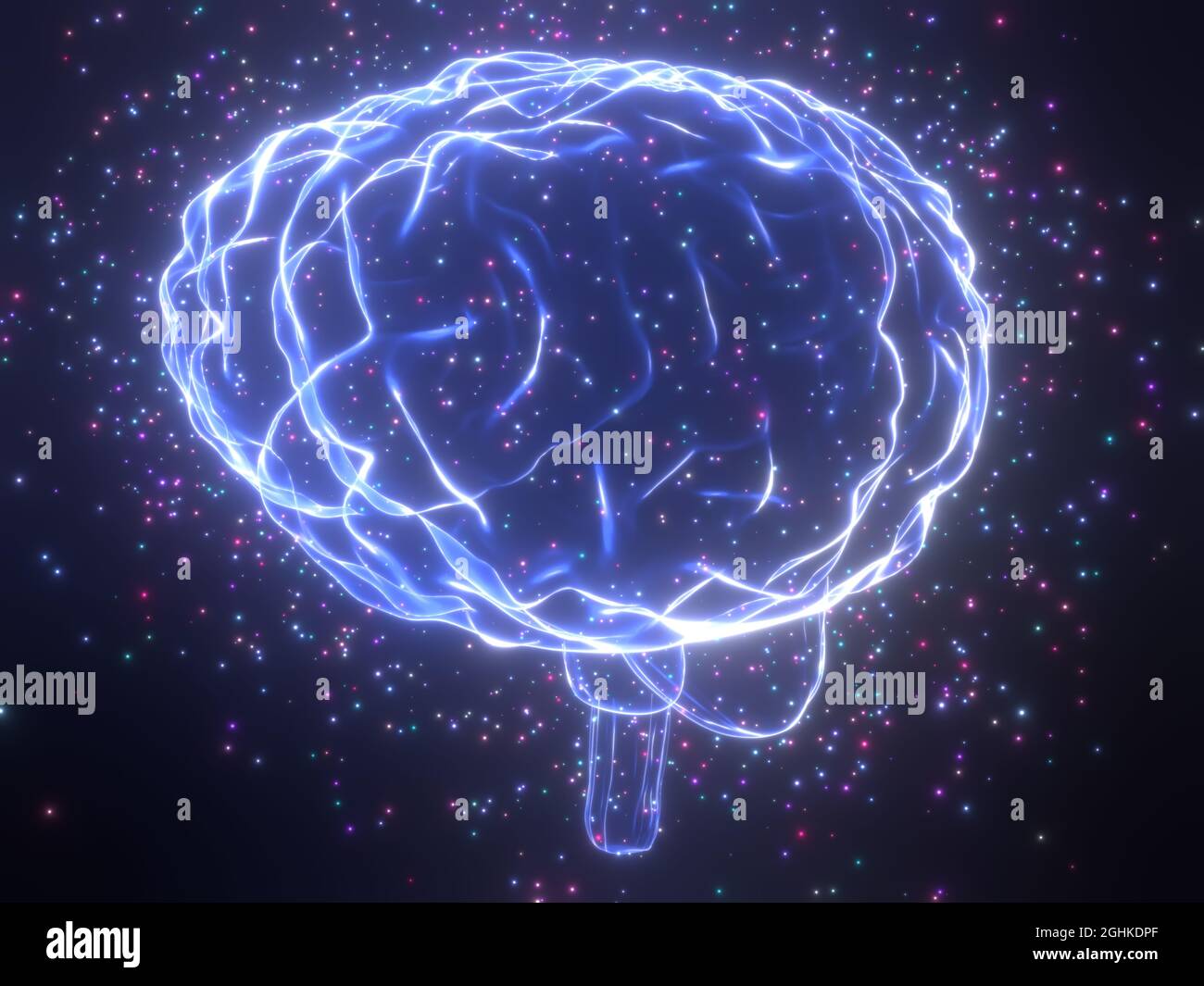 Human brain isolated on black background - 3D illustration Stock Photo ...
