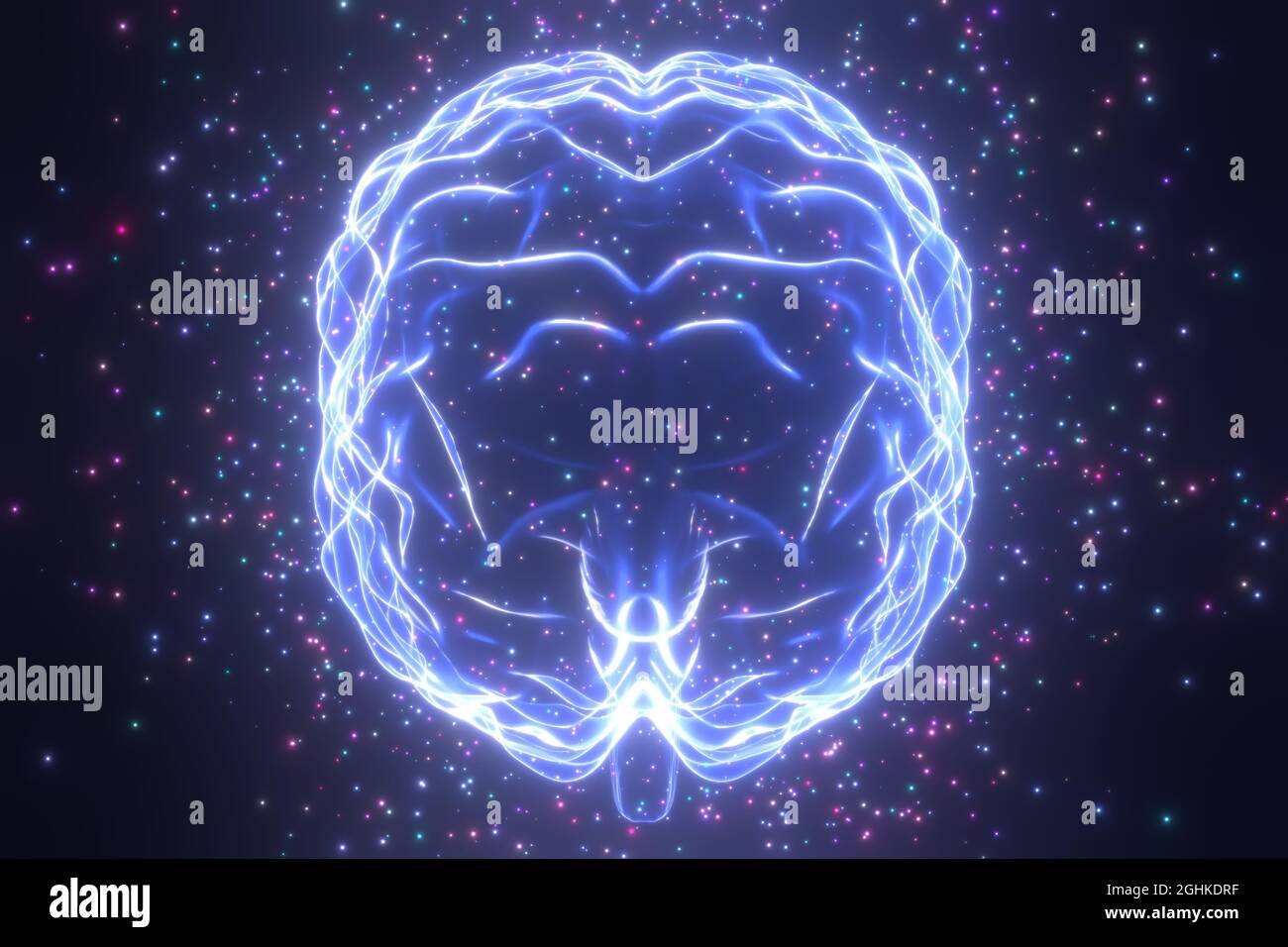 Human brain isolated on black background - 3D illustration Stock Photo ...