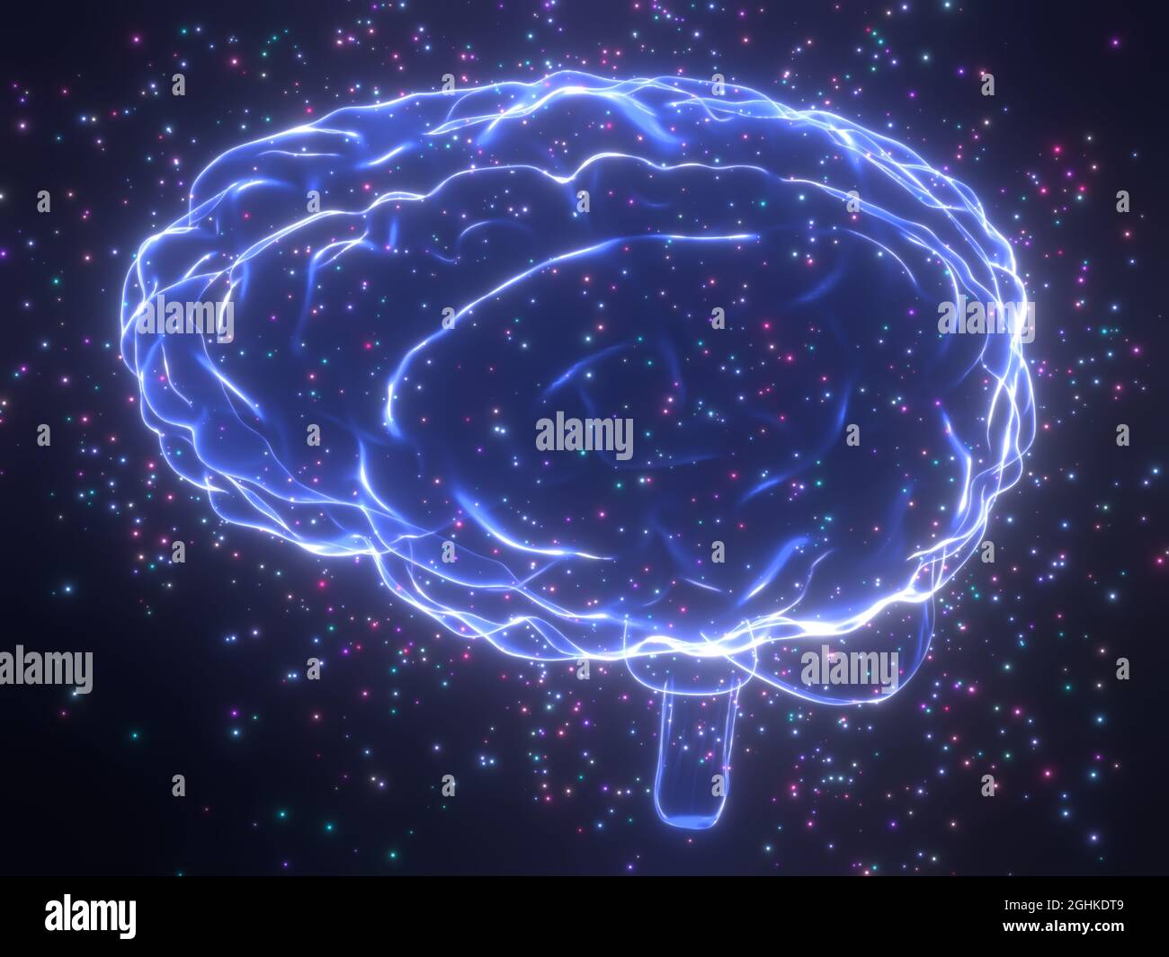Human brain isolated on black background - 3D illustration Stock Photo ...