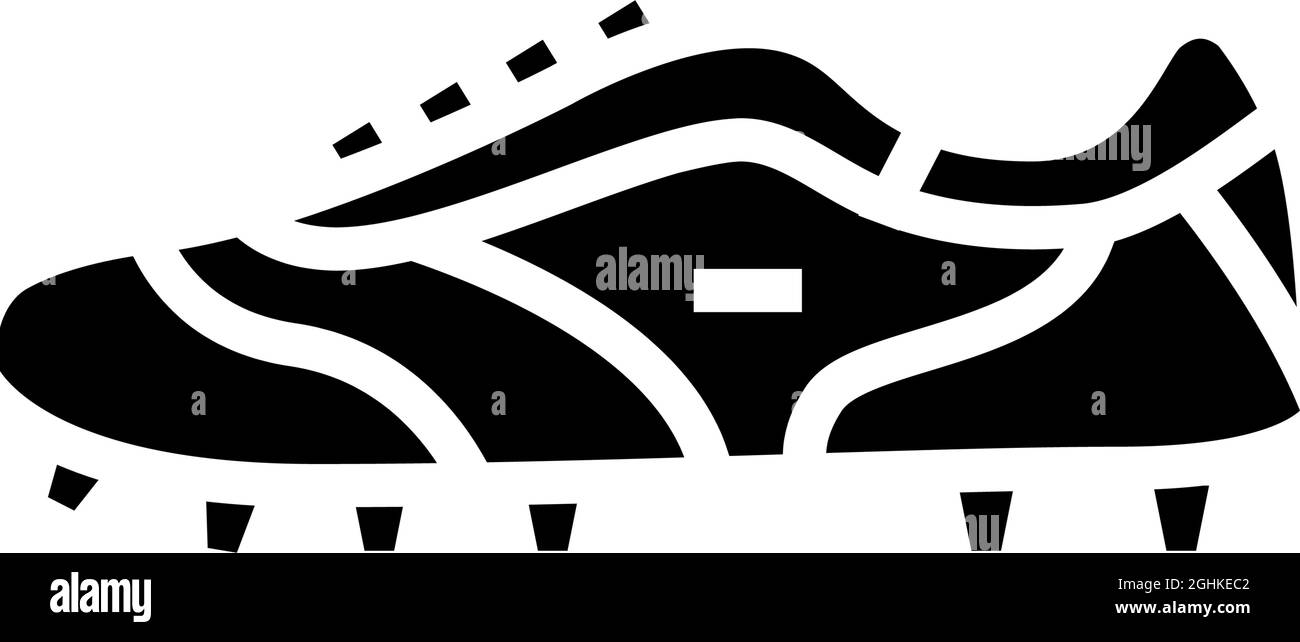 sneaker shoe soccer player glyph icon vector illustration Stock Vector ...