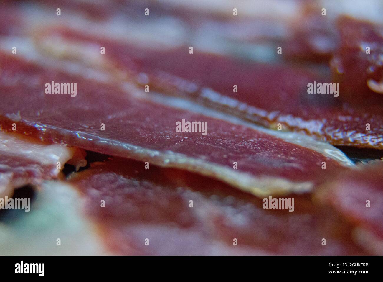 Macro view of sliced ham cut Stock Photo - Alamy