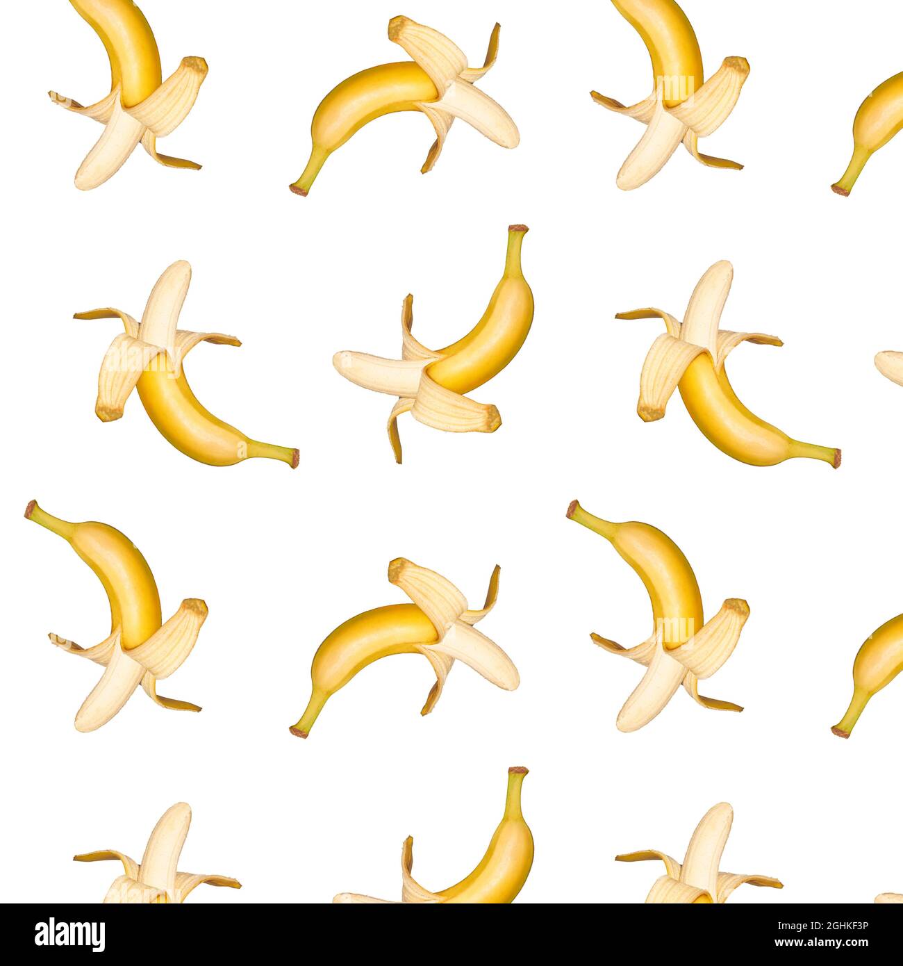Peel Banana seamless pattern on grey background. Trendy colors Summer ...